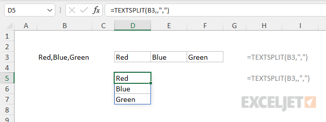 Excel TEXTSPLIT function | Exceljet